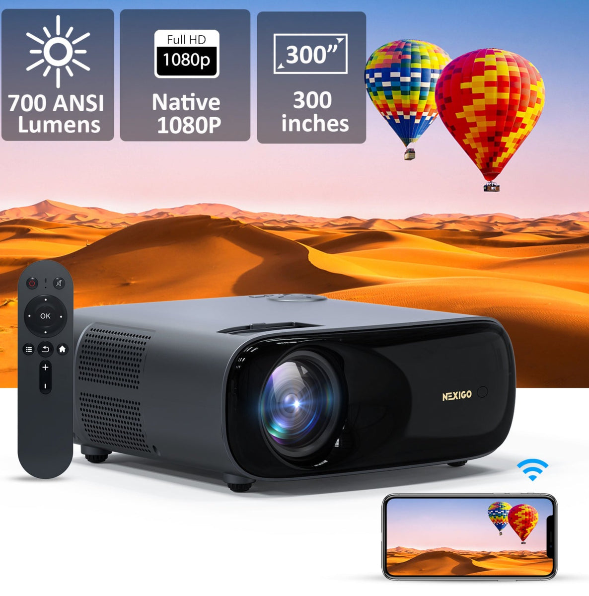 NexiGo PJ40 Native 1080P Projector