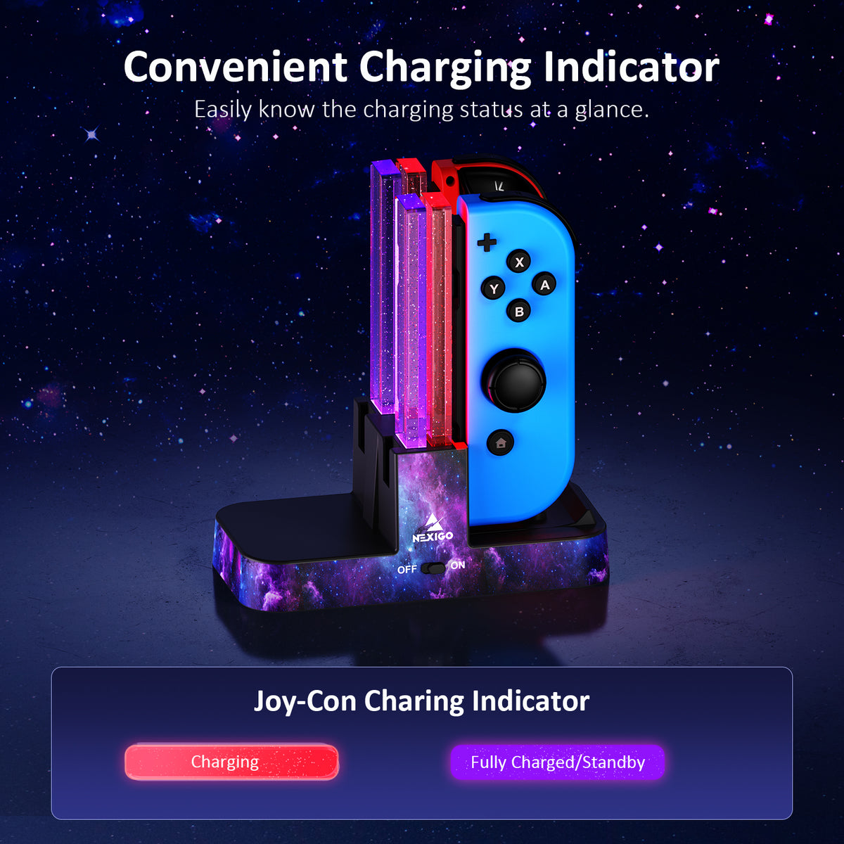 NexiGo Enhanced Charging Dock for Joy-Con & Pro Controller | NexiGo