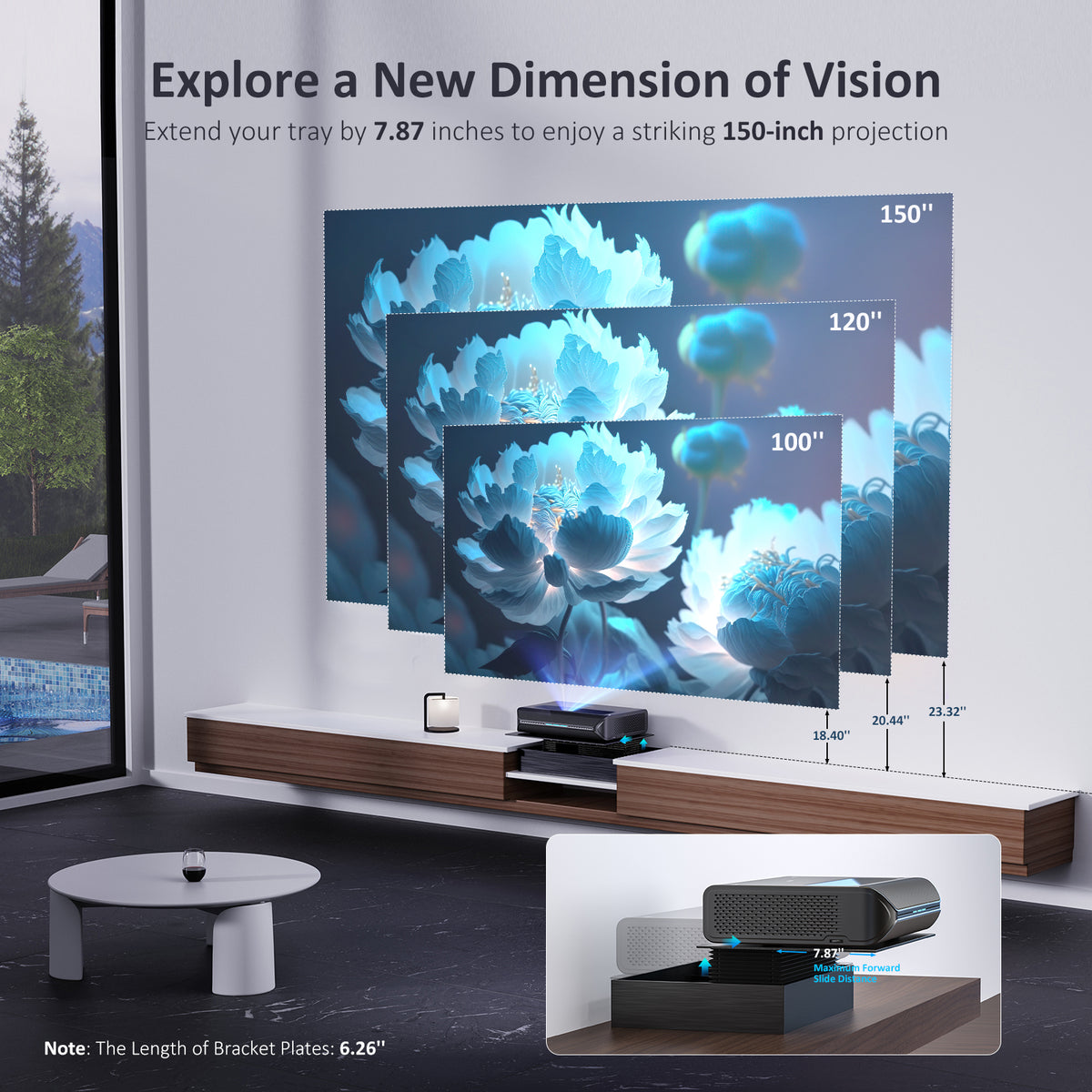 NexiGo AS400 Lifting Slider Tray for UST Projectors