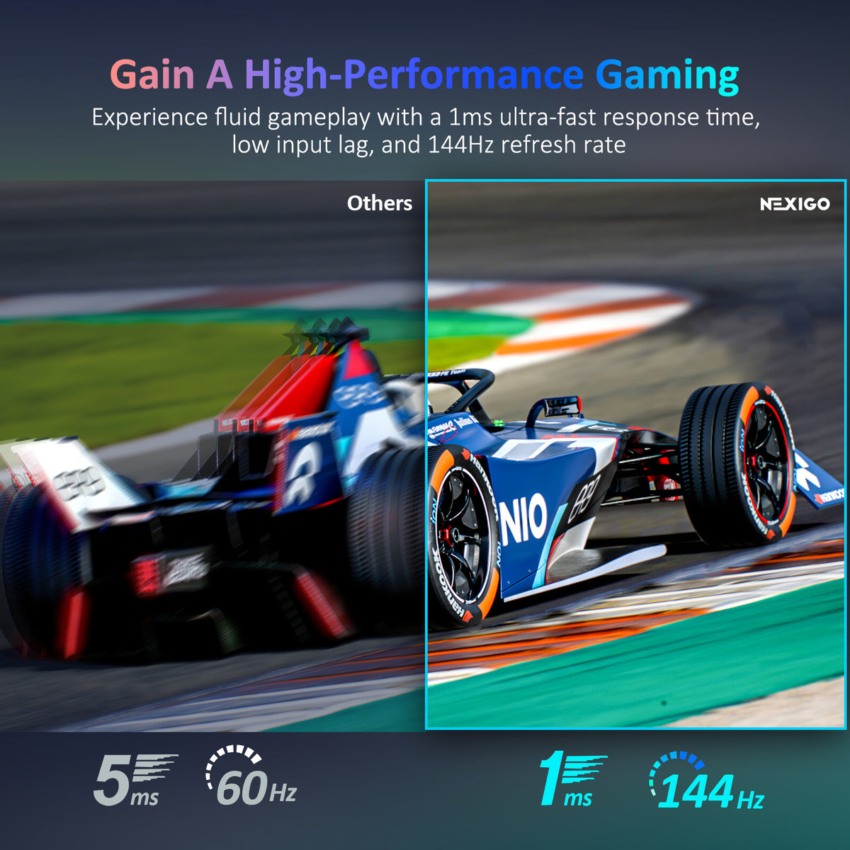 NexiGo 16'' 2.5K 144Hz Portable Monitor w/ Kickstand (NG16UFG-S) | NexiGo